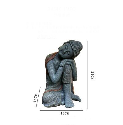 Pastoral Zen Buddha Resin Statues Ornaments Balcon... – Vicedeal