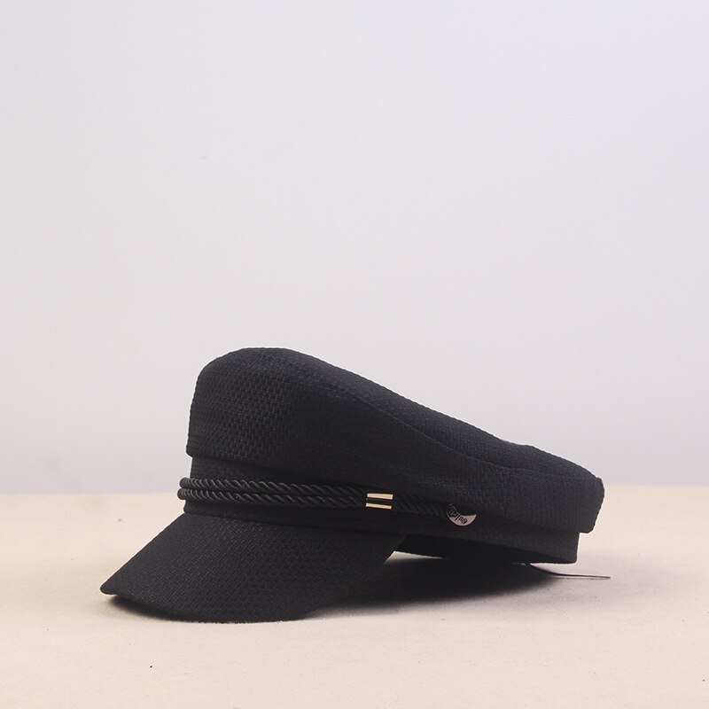 Korean Solid Color Breathable Octagonal Navy Caps ... – Grandado