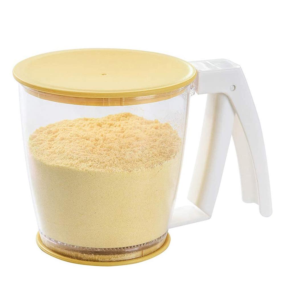 Handle Press Cup Shape Flour Sifter Strainer Sieve... – Vicedeal