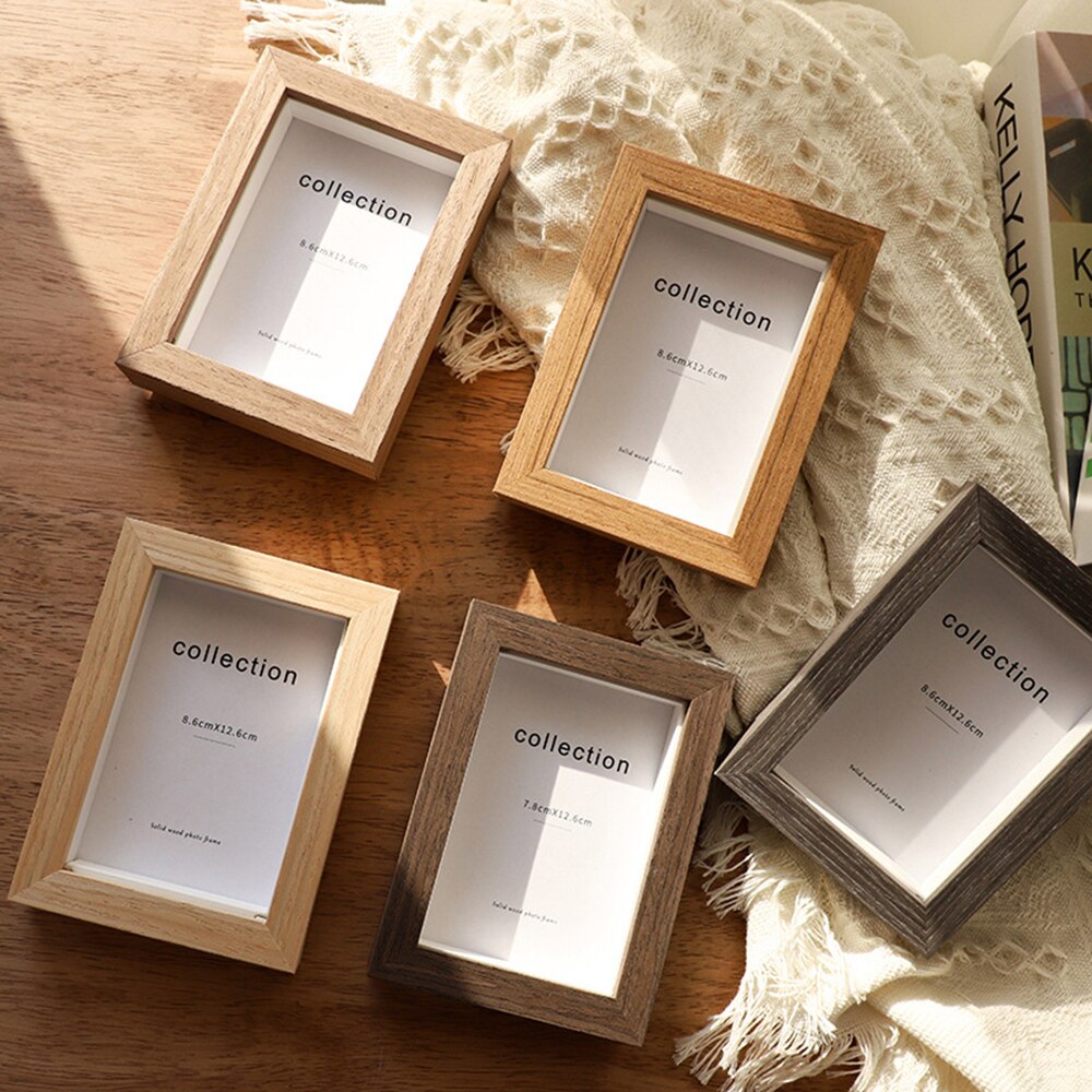 6 Inch Simple Solid Wood Photo Frame Desktop Photo... – Grandado
