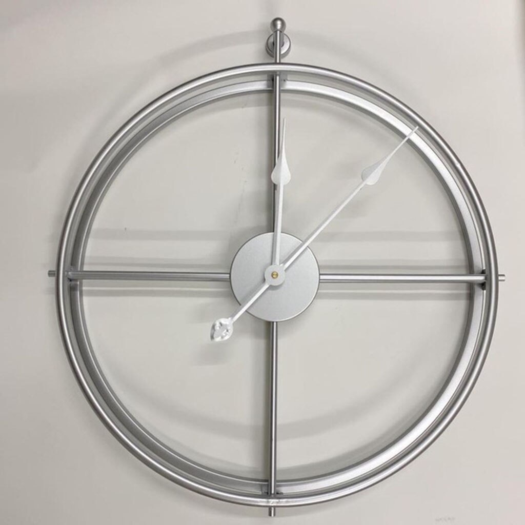 50cm Wall Clock Retro Metal Wall Clocks Iron Round... – Grandado