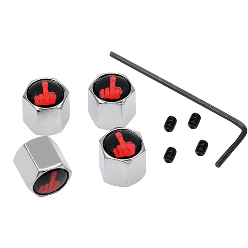 4Pcs/Set Middle Finger Logo Car Tire Valve Caps He... – Grandado