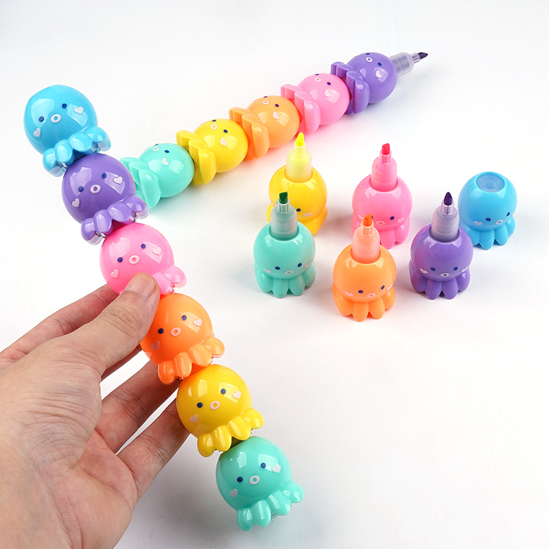 Little Octopus Color Highlighter Marker Pens Set F... – Grandado