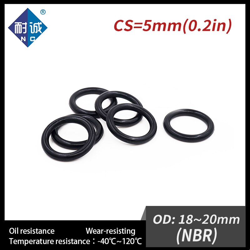 20PCS/lot Rubber Black NBR CS5mm OD18/20mm O Ring ... – Grandado