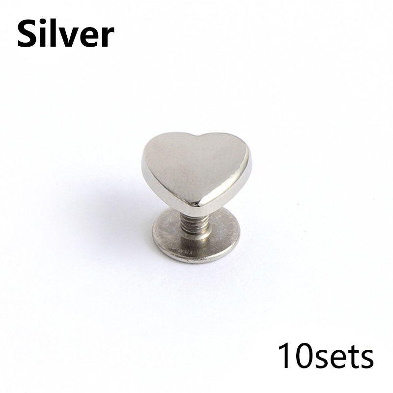 10Pcs Heart Shape Metal Screw Back Rivets for Leat... – Vicedeal
