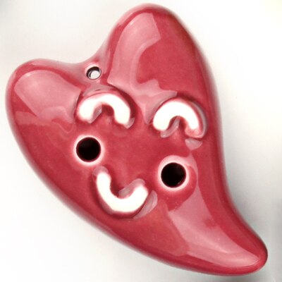 4 Colors Ocarina 6 Hole Heart-shaped Small Ocarina... – Grandado
