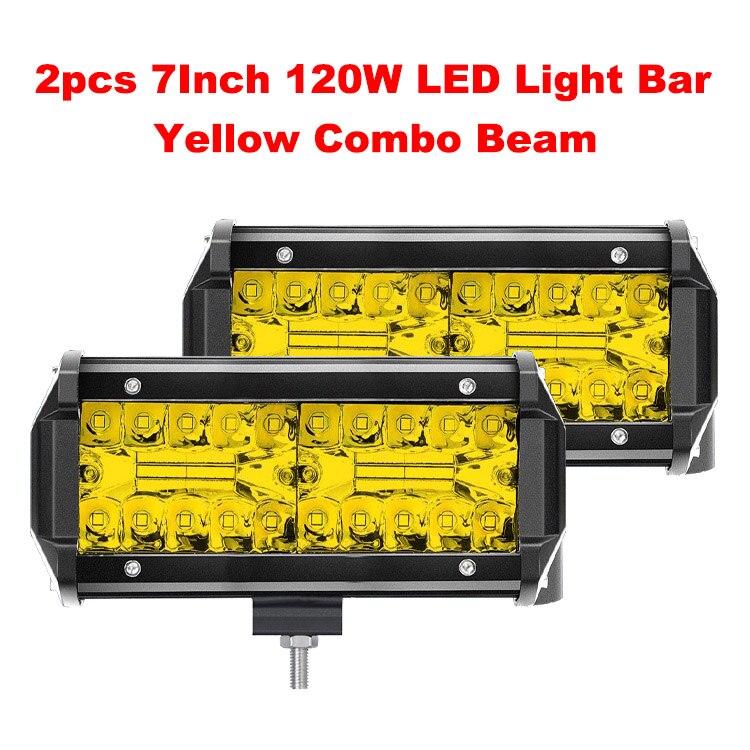 Nlpearl 4 7 tum offroad led bar 12v 24v gul led lj... – Vicedeal