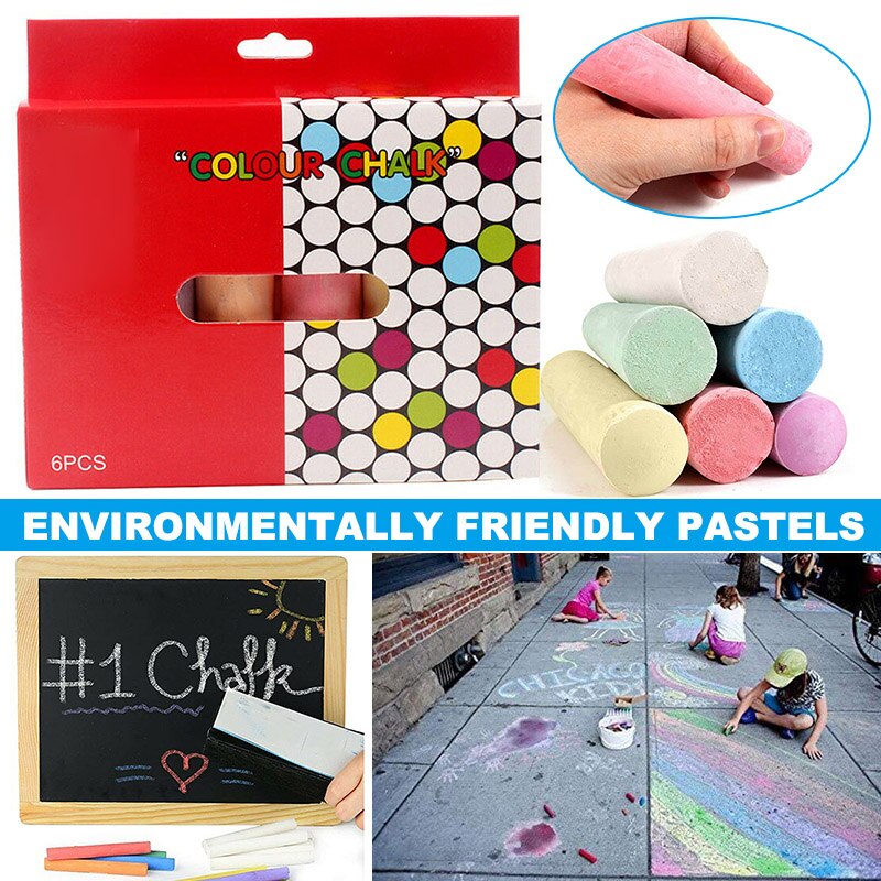 6/12pcs Mixed Colour Chalk Sticks Pack Water Solub... – Vicedeal