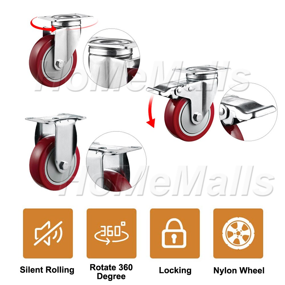 1pc 360 Degree Swivel Casters PVC Universal Wheels... – Vicedeal