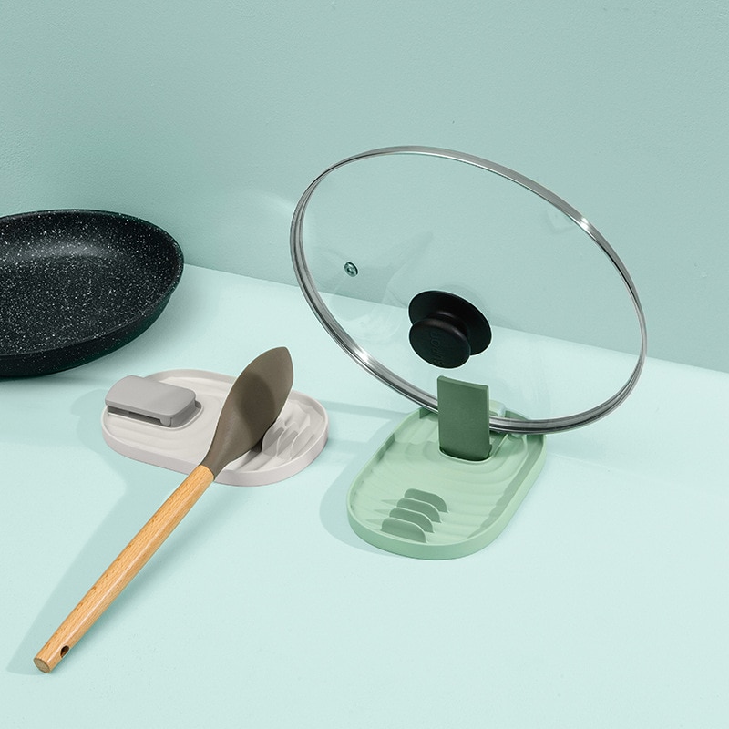 Kitchen Gadgets Spatula Lid Cover Rack Kitchen She... – Vicedeal