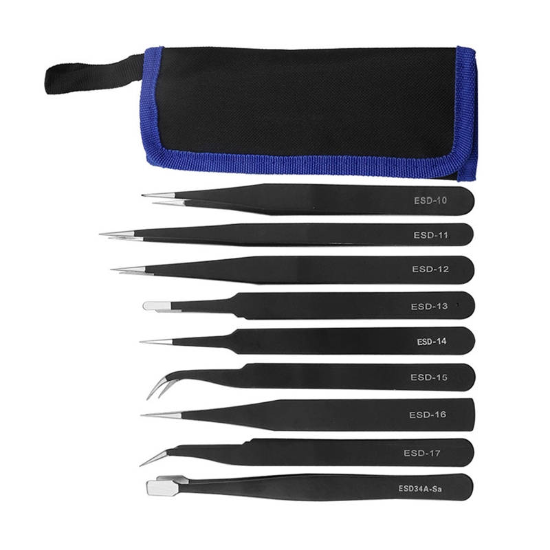 Juego de pinzas de precisión de 9 piezas, Kit de p... – Grandado