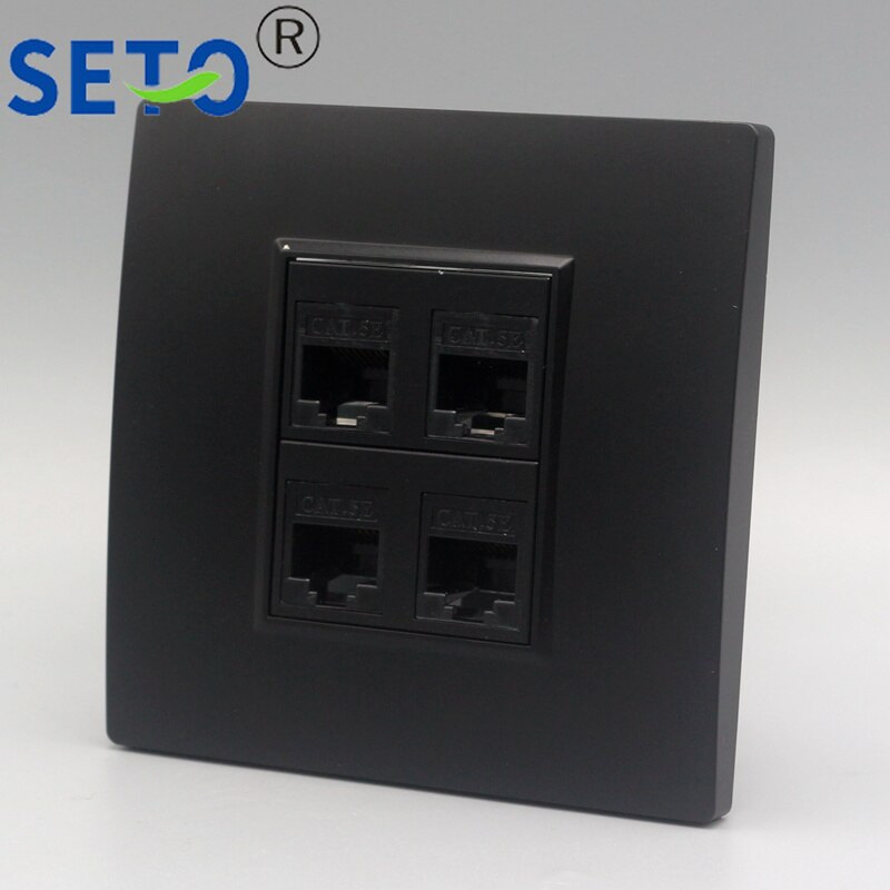 SeTo 86 Type Four Ports CAT5E RJ45 Network Lan Bla... – Vicedeal