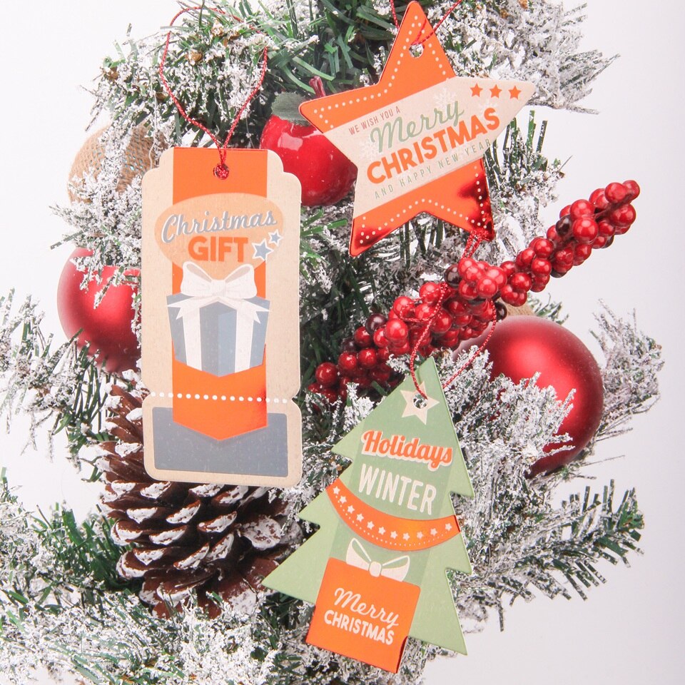 12PCS/Set Merry Christmas DIY Kraft Paper Card Tag... – Grandado