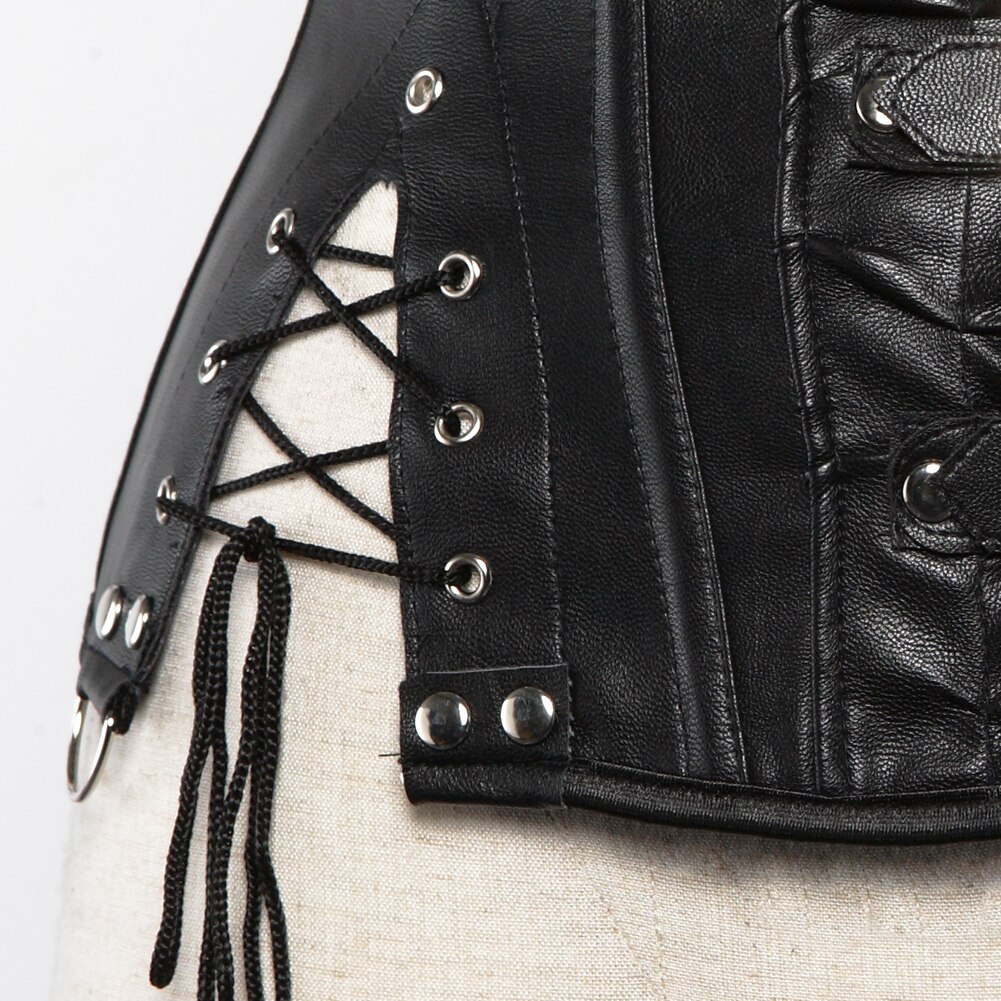Synthetic Leather Sexy Woman Corset Steampunk Cost Grandado