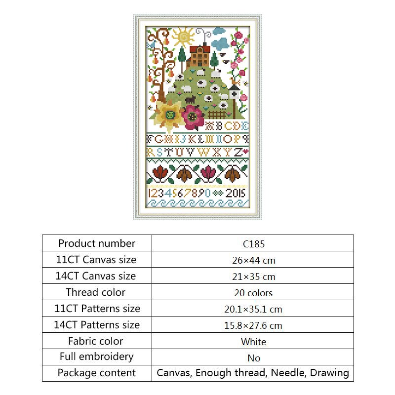 Flowers Alphabet Christmas Cross Stitch Kits Cotto... – Vicedeal