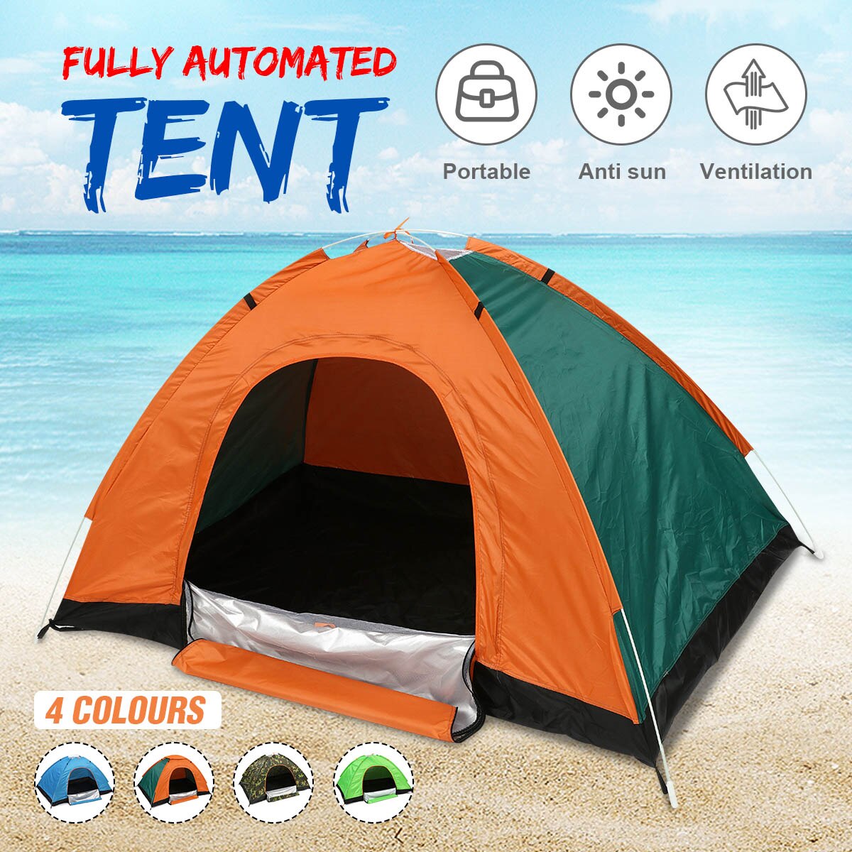 1-2 Person Automatic Pop-Up Outdoor Camping Tent M... – Grandado