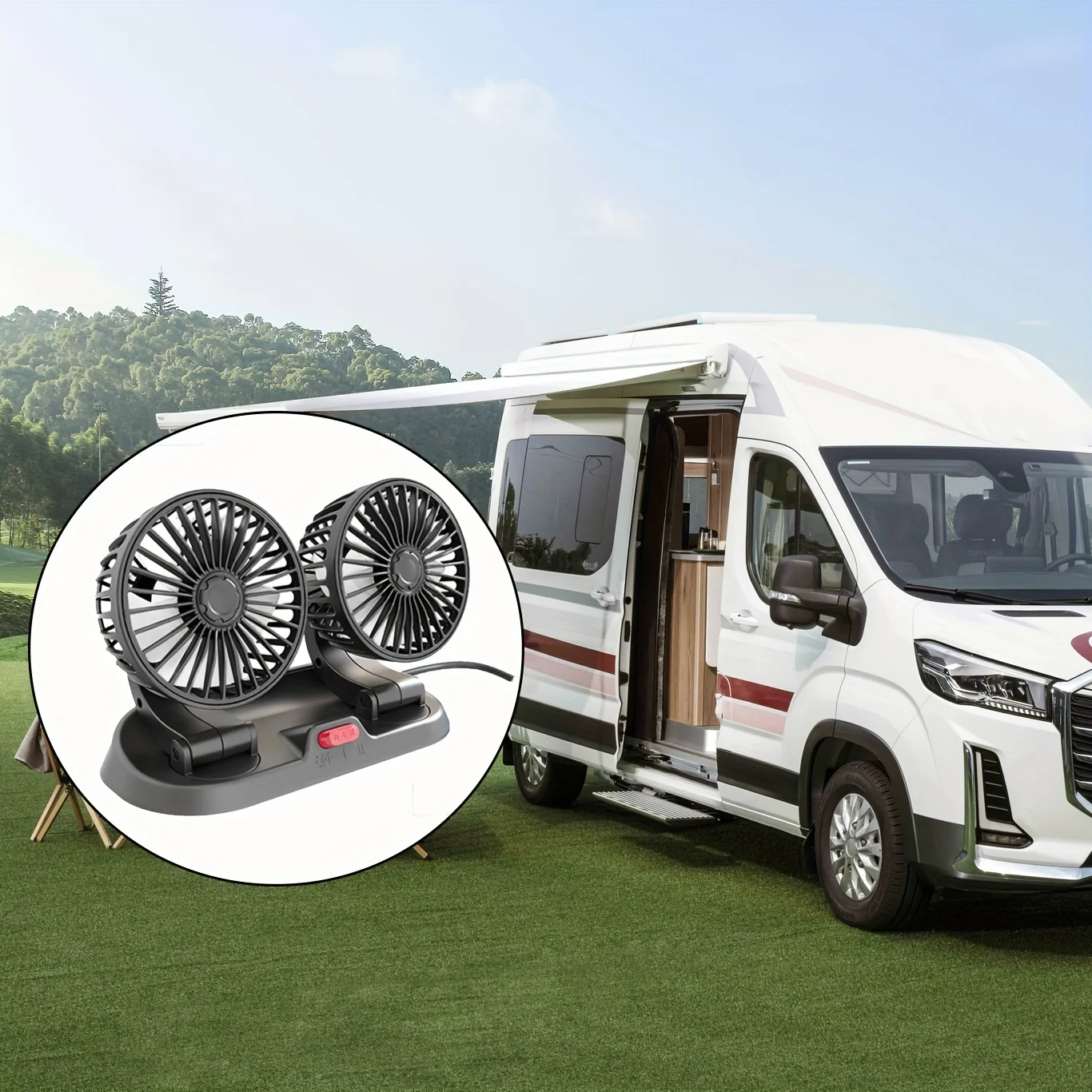 EAFC 5 V 12 V 24 V Auto-Lüfter 360 ° Einstellbarer... – Vicedeal