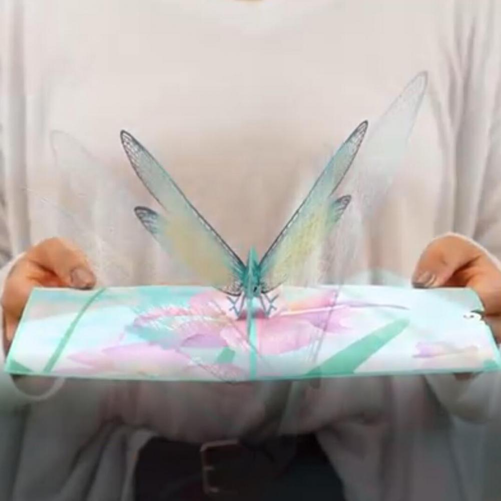 Style Greeting Card Dragonfly Pattern Flower Print... – Vicedeal