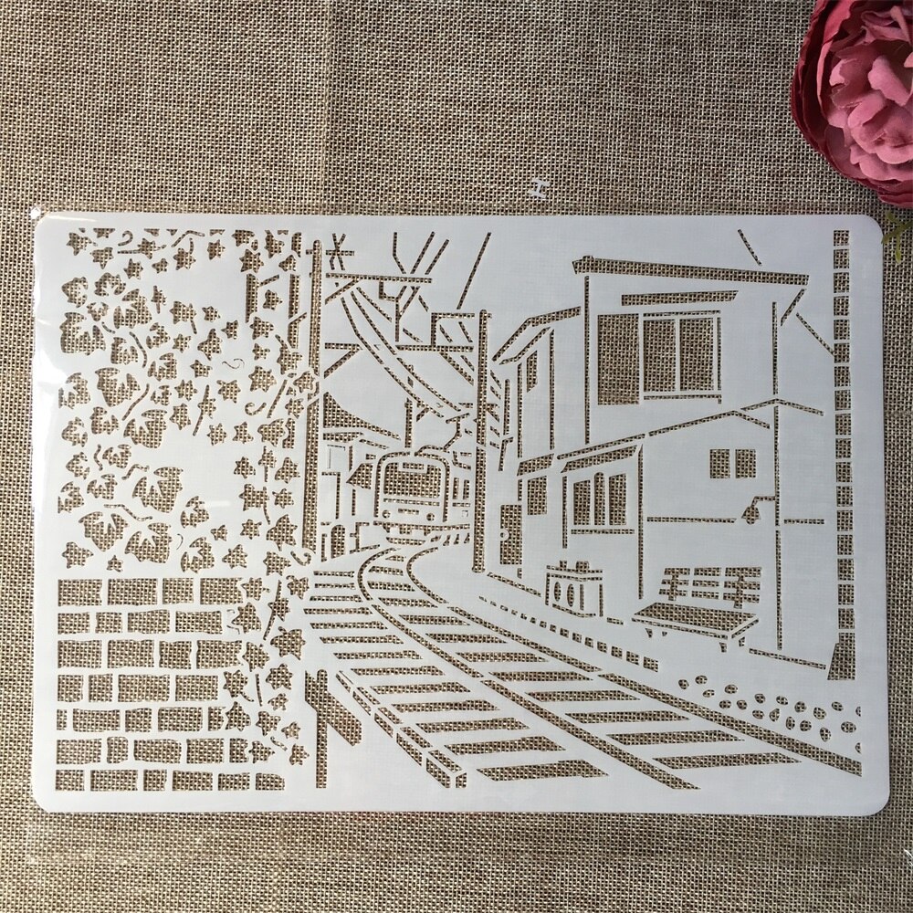 A4 29cm Small Town Railway Train DIY Layering Sten... – Vicedeal