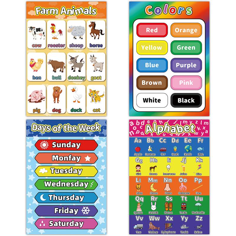 1 Set of 12 Pcs English Education Early Poster Car... – Grandado