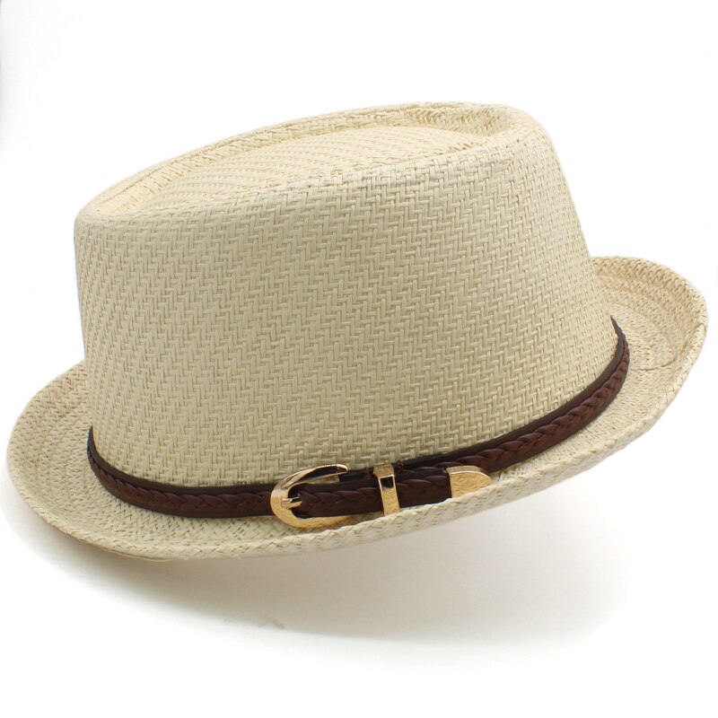 Men Women Straw Pork Pie Hats Summer Sunhat Boater... – Grandado