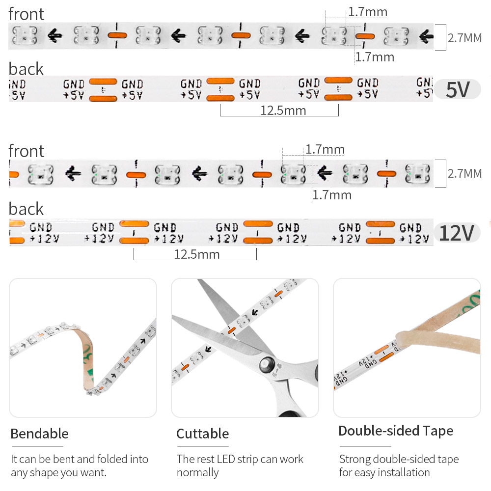 2,7mm WS2812 RGBIC luz LED 160Leds/M WS2812B 2020S... – Grandado