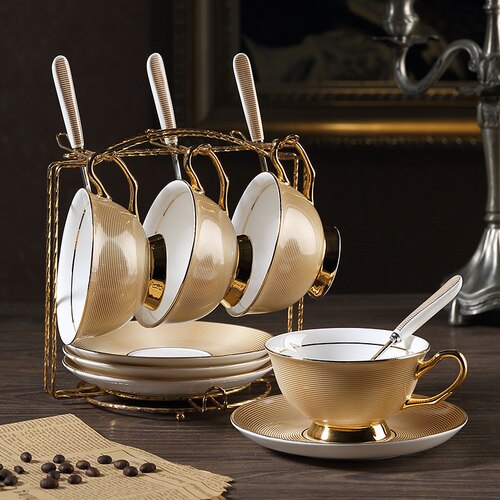 Gold Porcelain Coffee Mug Luxury European Tea Cup ... – Vicedeal