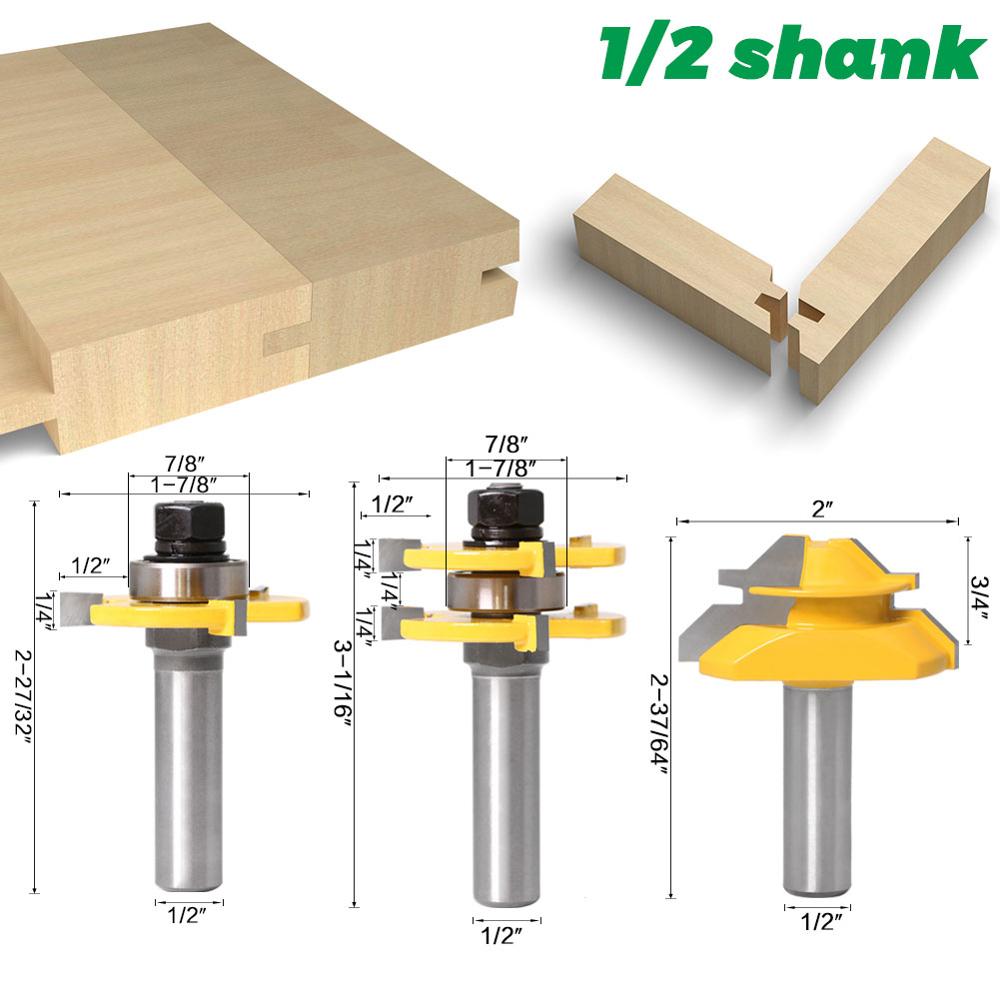 Tongue and Groove Router Bit Tool Set ½'' Shank Wi... – Grandado