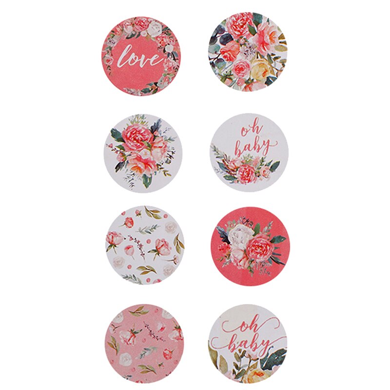 500Pcs Pink Flower Stickers Rolls for Love Oh Baby... – Grandado