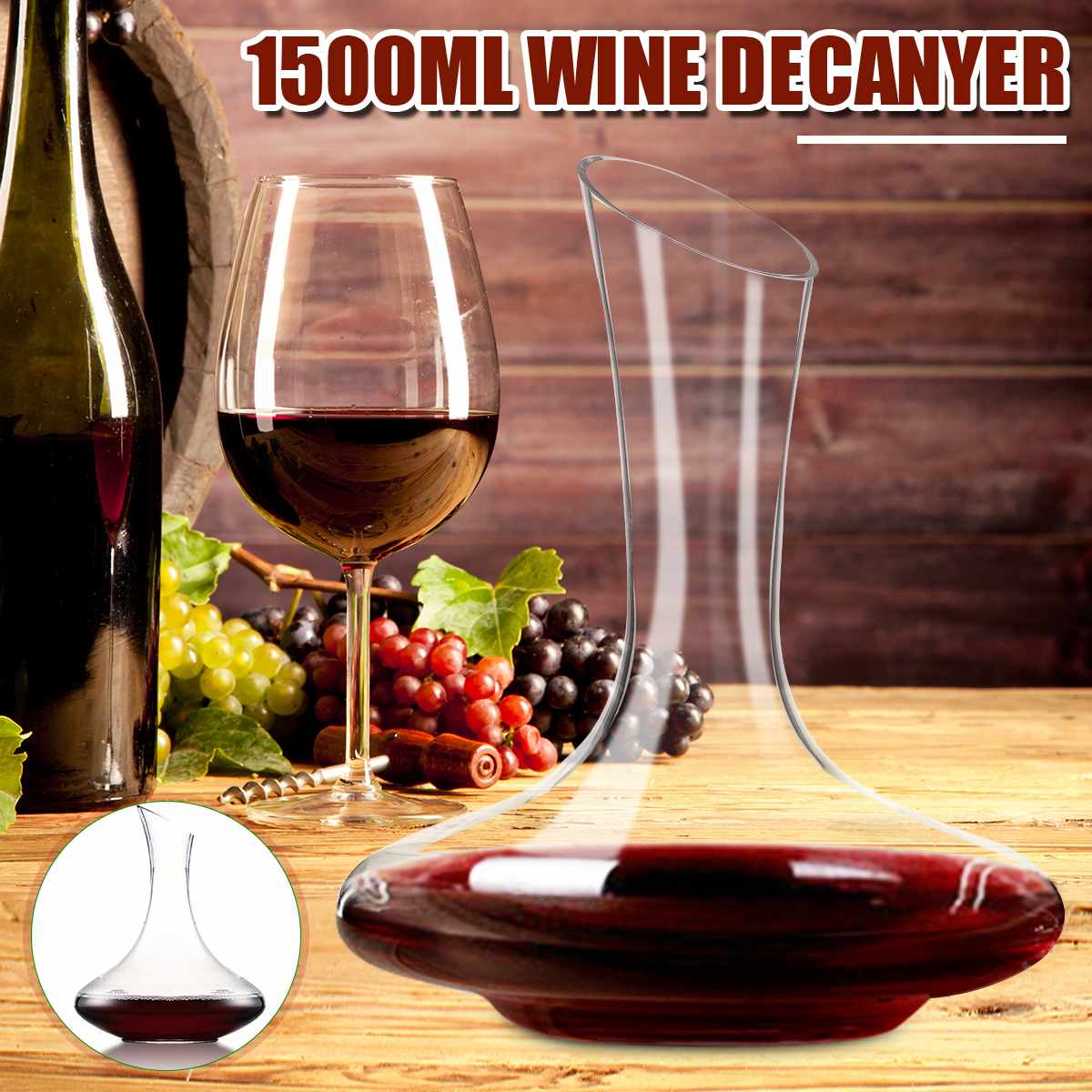 Crystal Glass Red Wine Decanter Wine Champagne Bra... – Vicedeal