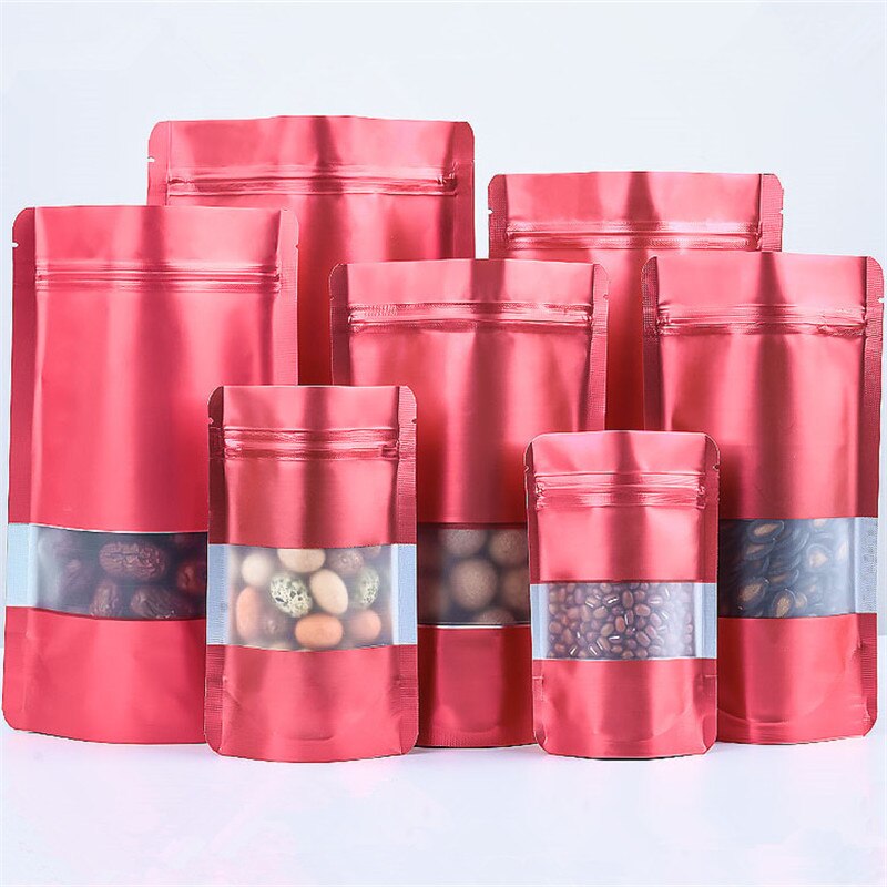 100 Uds Rojo Mate de pie bolsas de plástico Zip Lo... – Vicedeal