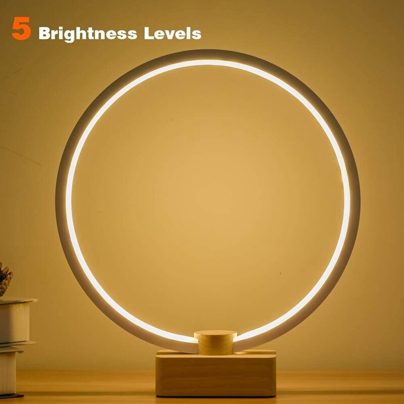 LED Wood Table Light Desk Lamp Modern USB Dimmable... – Grandado