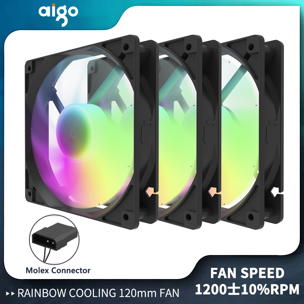 Aigo Pc Case Fan Ventiladores 120mm Molex 4pin Int... – Grandado