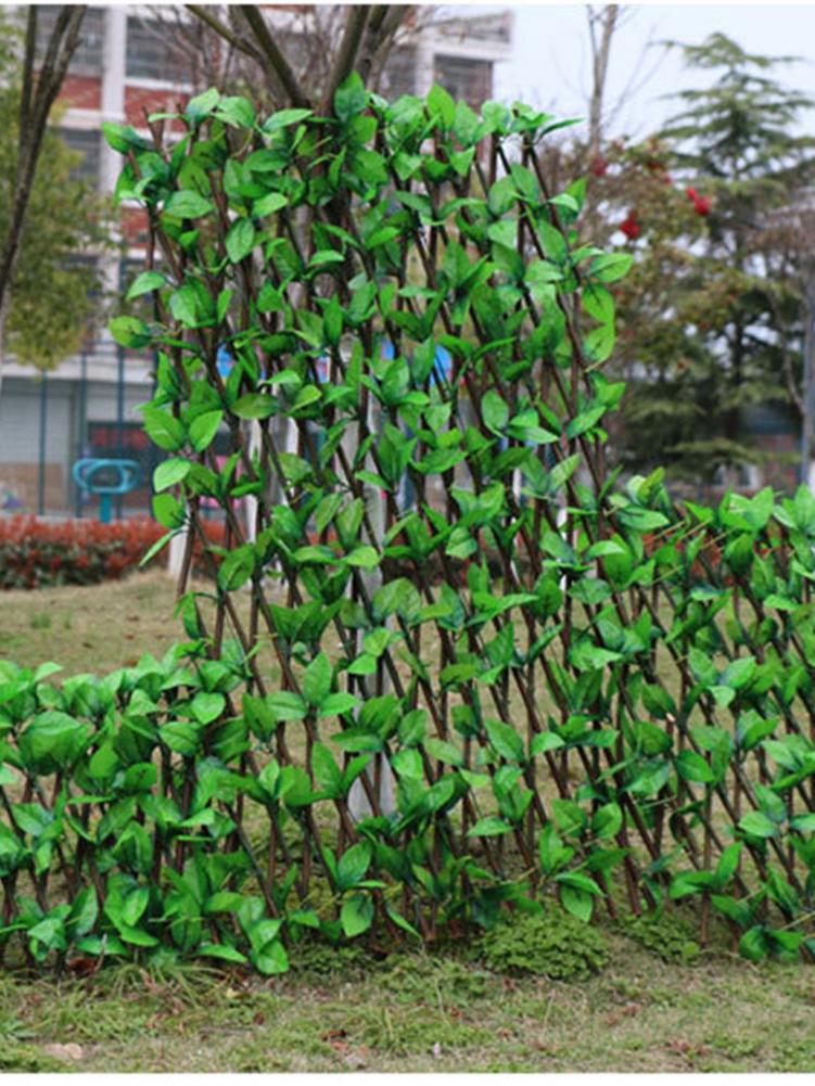 Expandable Wooden Balcony Fence Artificial Green V... – Grandado