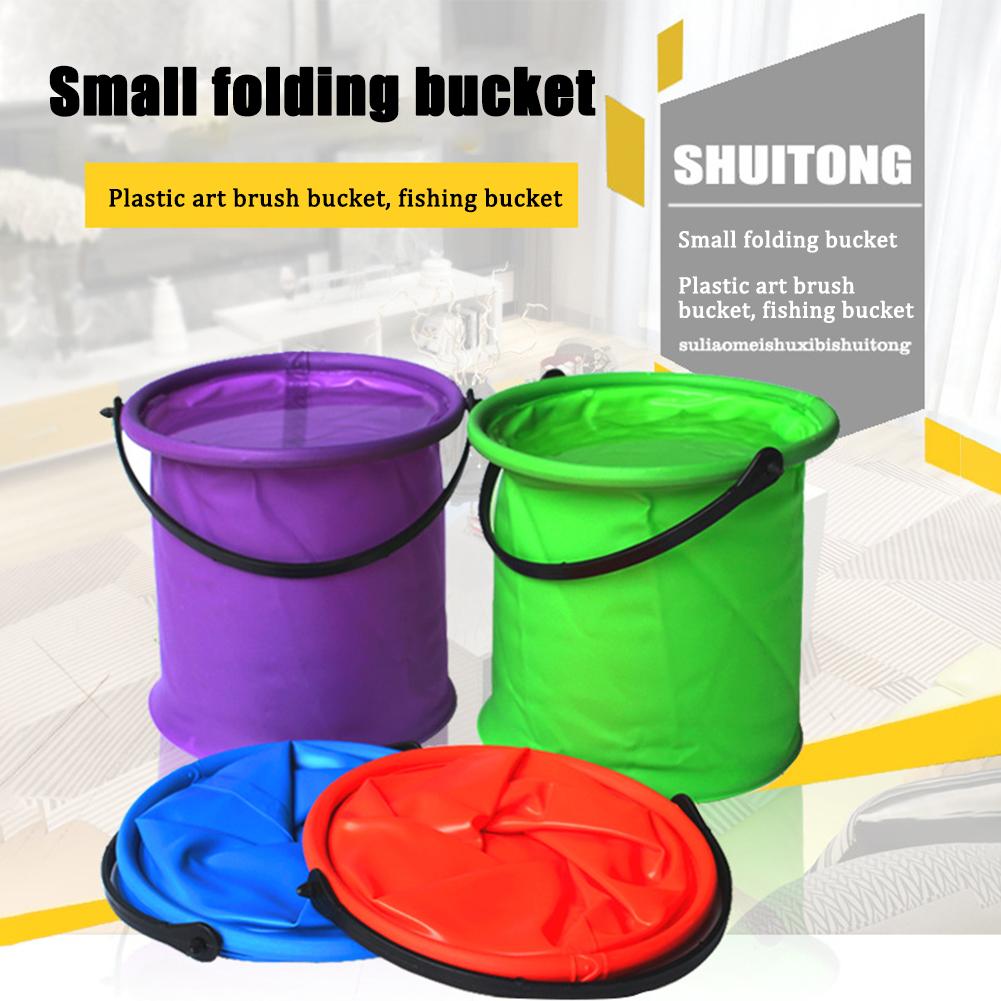 Folding Bucket Plastic Washing Bucket Art Painting... – Vicedeal