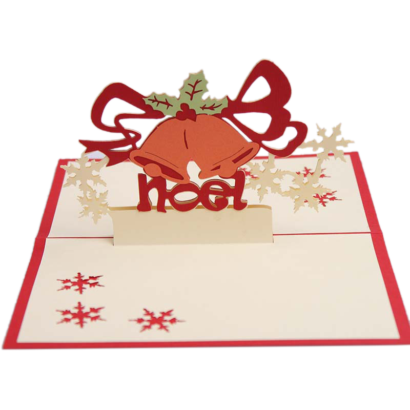 -Christmas Cards 3D Pop Up Merry Christmas bell Ha... – Vicedeal