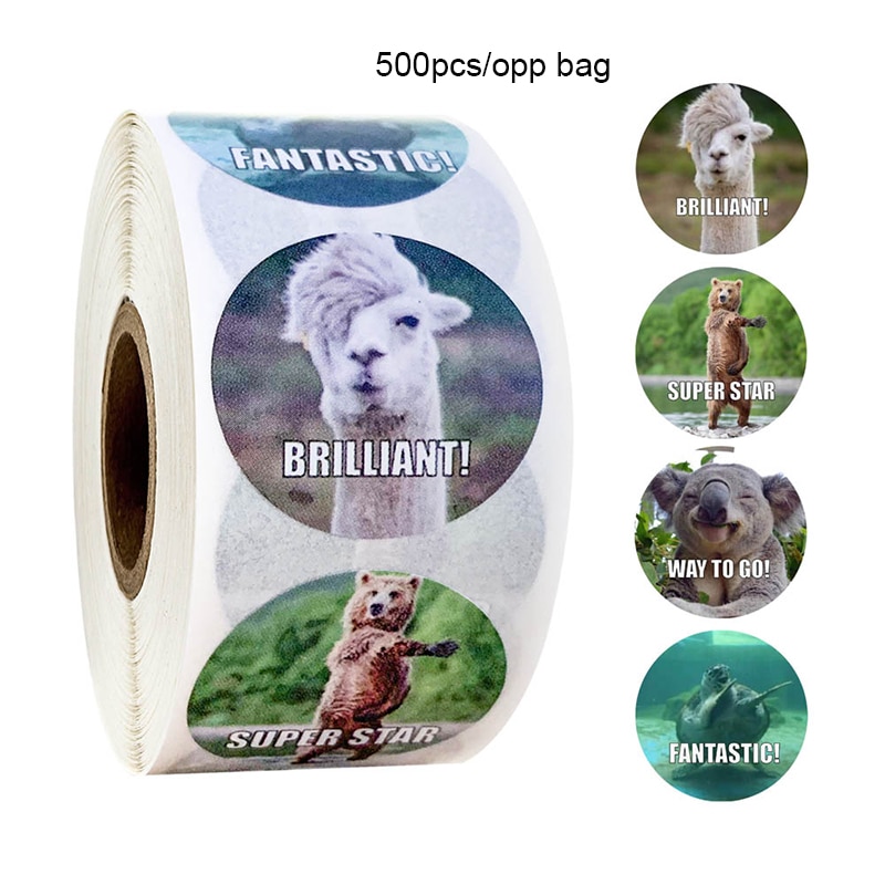 500 Pcs/Roll Zoo Animals Cartoon Stickers For Kids... – Vicedeal