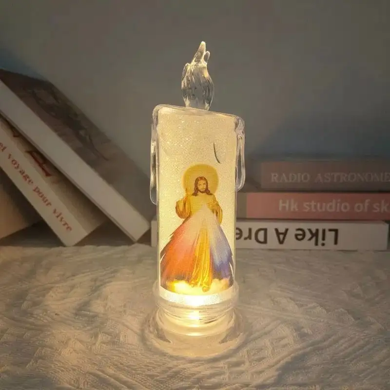 LED Prayer Flameless Candles Jesus Saints Religiou... – Grandado