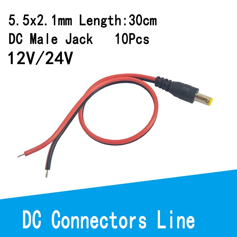 12V/24V 3A 5.5X2.1Mm Dc Connector Power Pigtail Ka... – Vicedeal