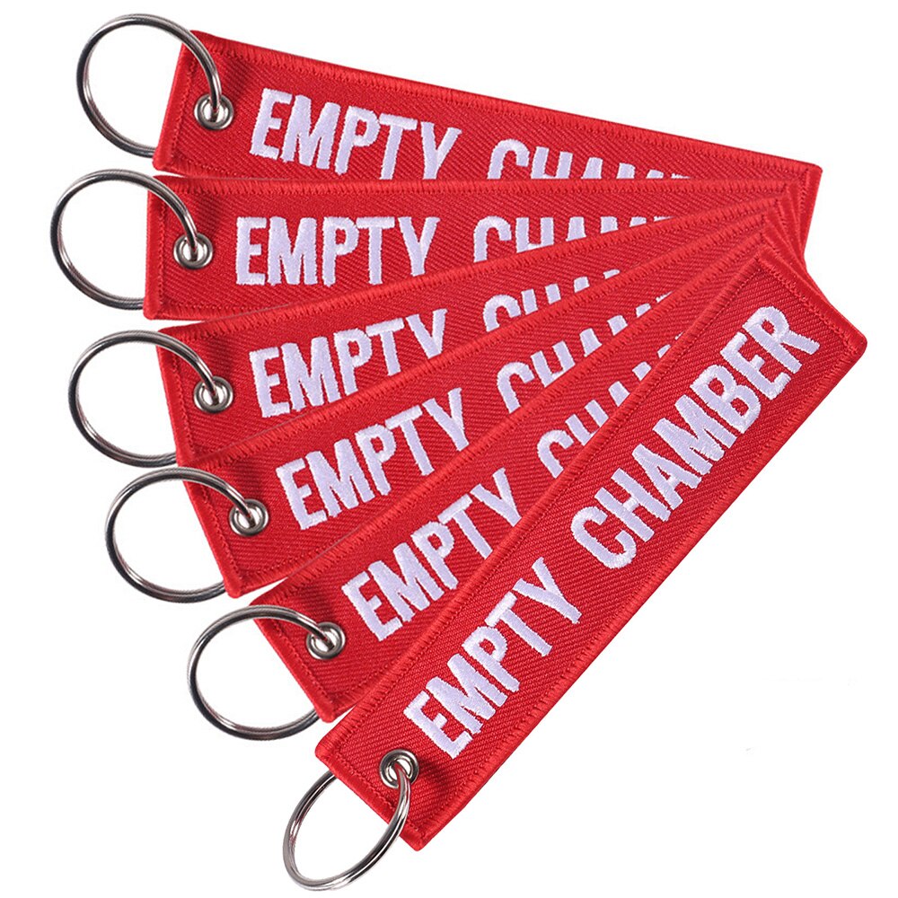6 Pack Red Empty Chamber Keychain Double Sided Let... – Vicedeal