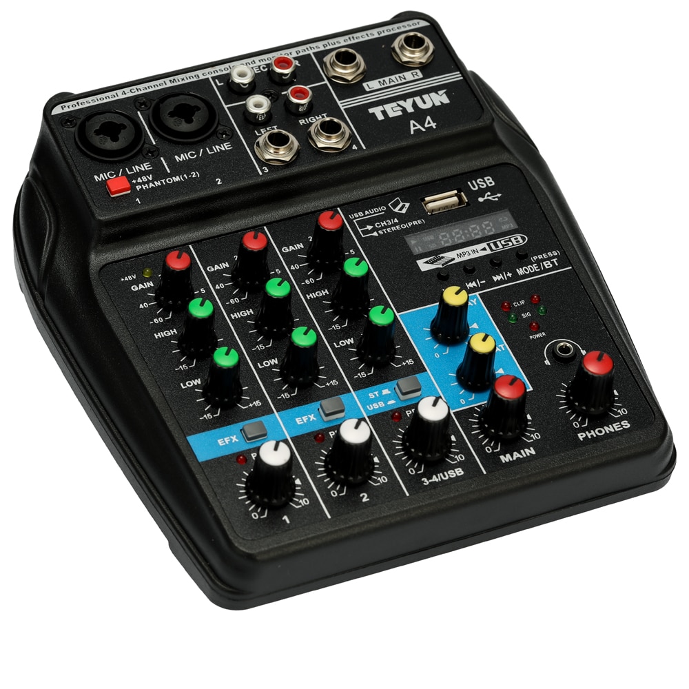 TU04 BT 4 Channels Sound Mixing Console Record 48V... – Vicedeal