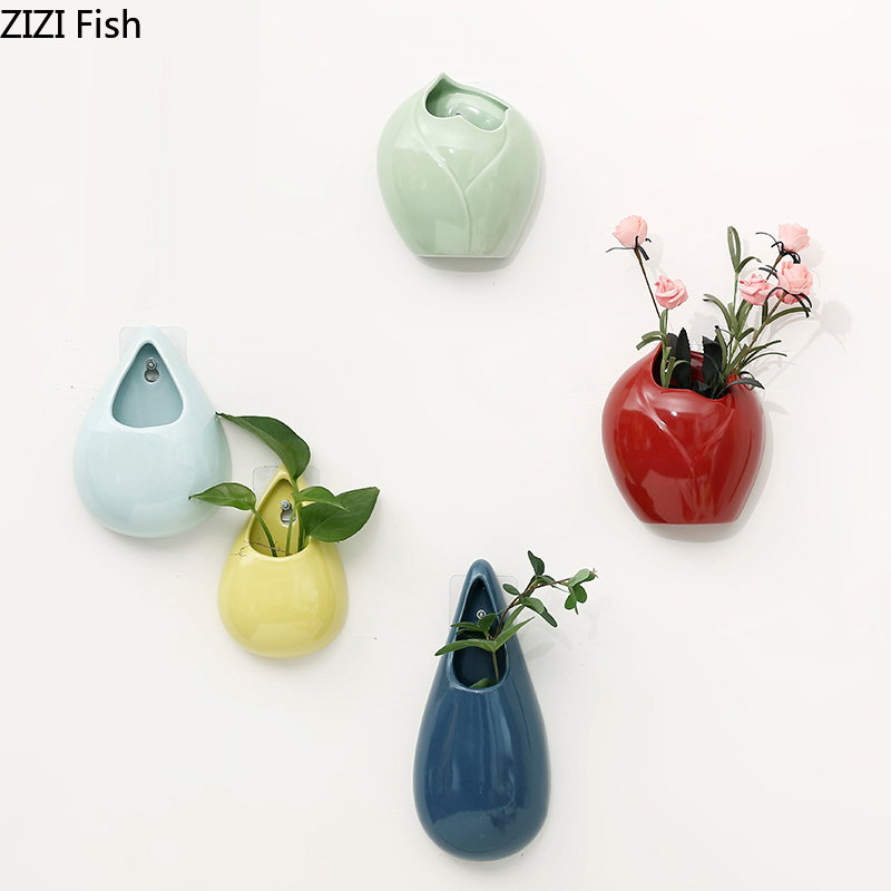 Ceramics Wall Hanging Vases Water Drops Wall Vase ... – Vicedeal