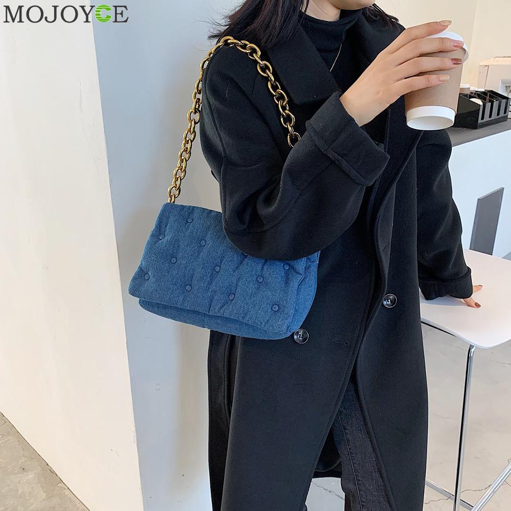 Chain Handbag Women Denim Top-handle Purse Vintage... – Grandado