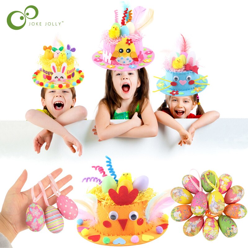 Happy Easter Children Handmade DIY Decoration Hat ... – Vicedeal