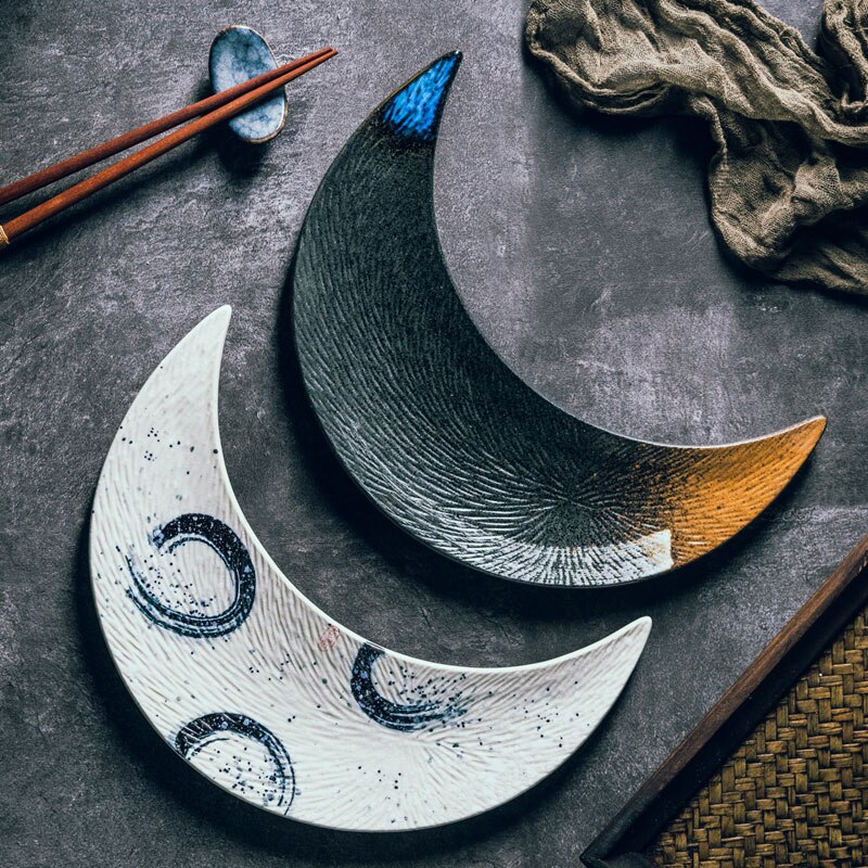 Moon Shape Ceramic Sushi Display Plate Japanese Cu... – Grandado