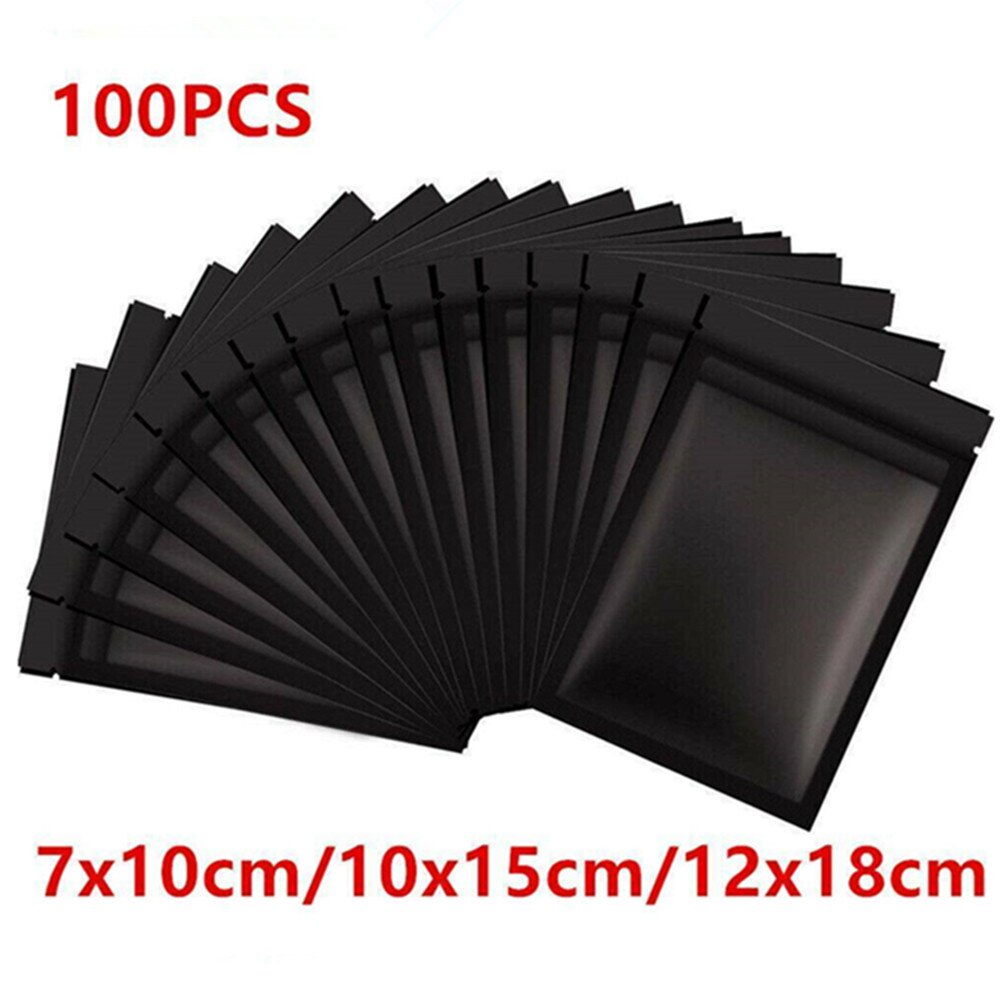 100 Stuks Mat Zwart Aluminium Folie Zip Lock Verpa... – Vicedeal