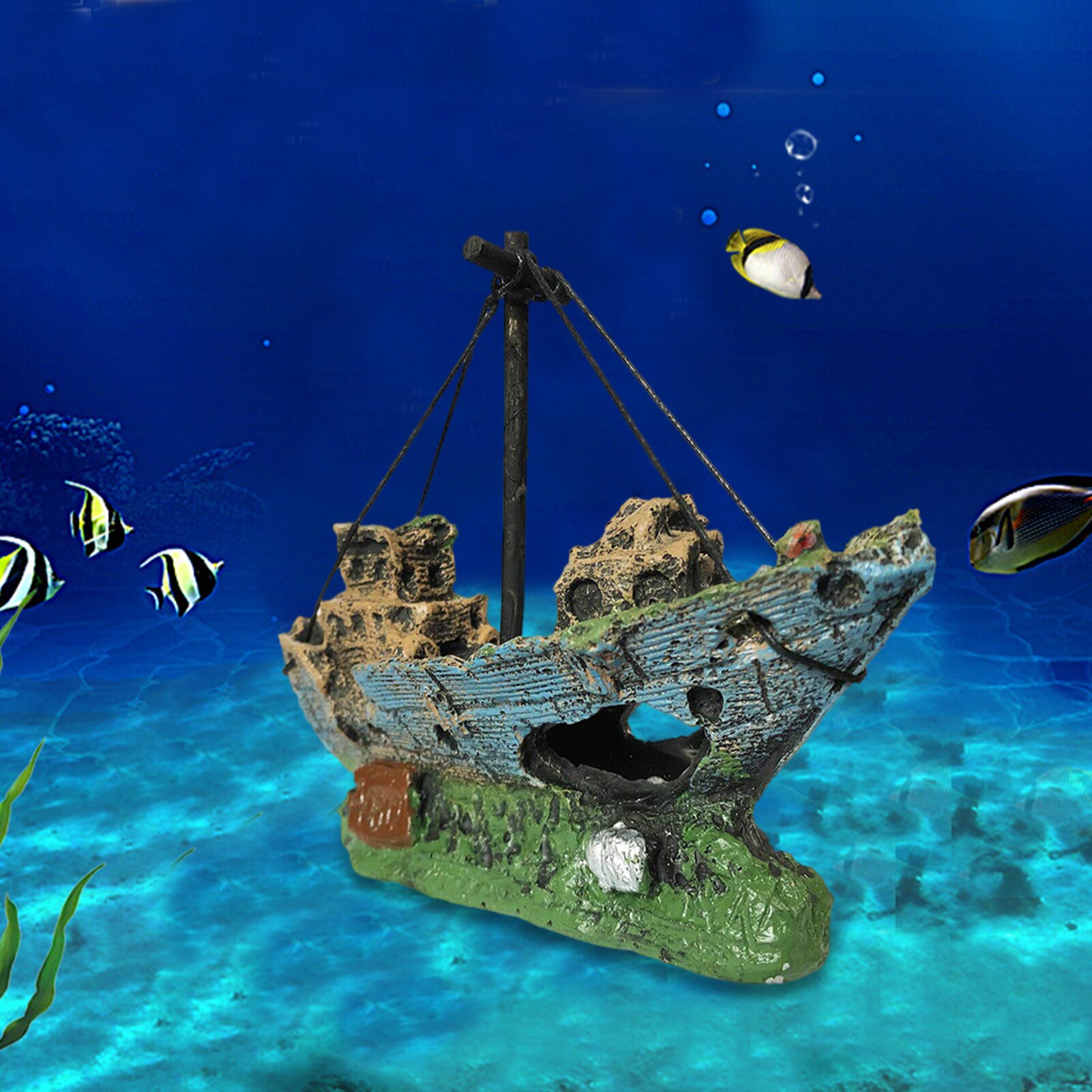 Aquarium Ornament Wreck Sunk Ship Sailing Boat Des... – Grandado