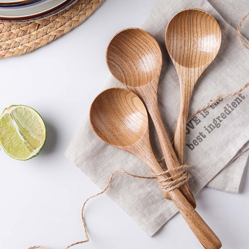Houten Lepel Soep-Theelepel Colher Massief Houten ... – Vicedeal