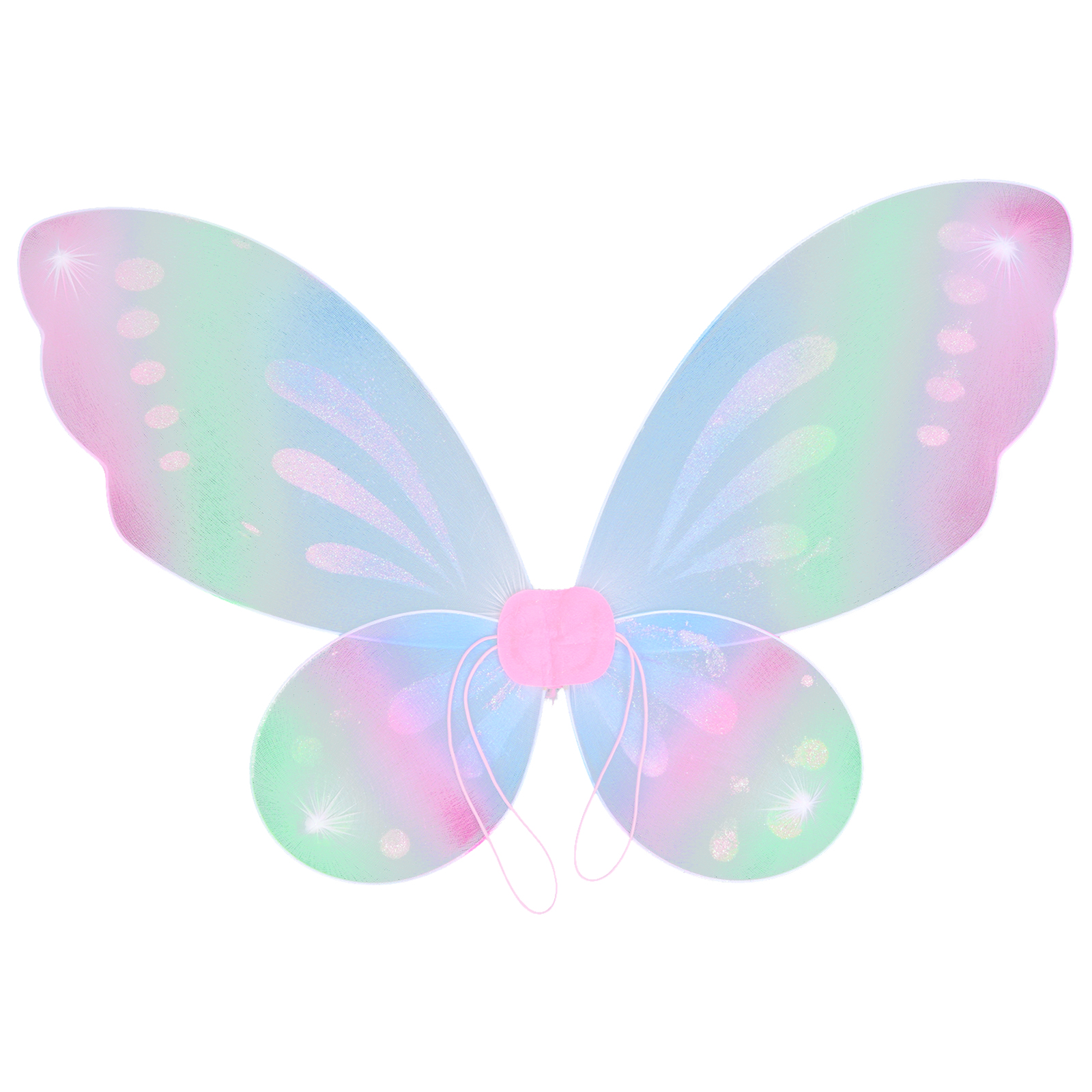 Kids Girls Shiny Butterfly Wings with Elastic Shou... – Grandado