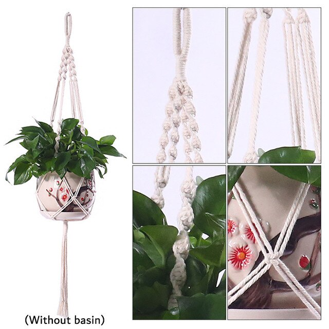 Plant Hanger Garden Hanging Basket Rope Flower Pot... – Vicedeal